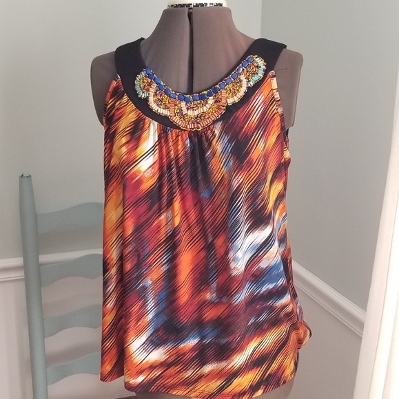 Notations | Tops | Vintage Notations Multi Colored Beaded Tank | Poshmark